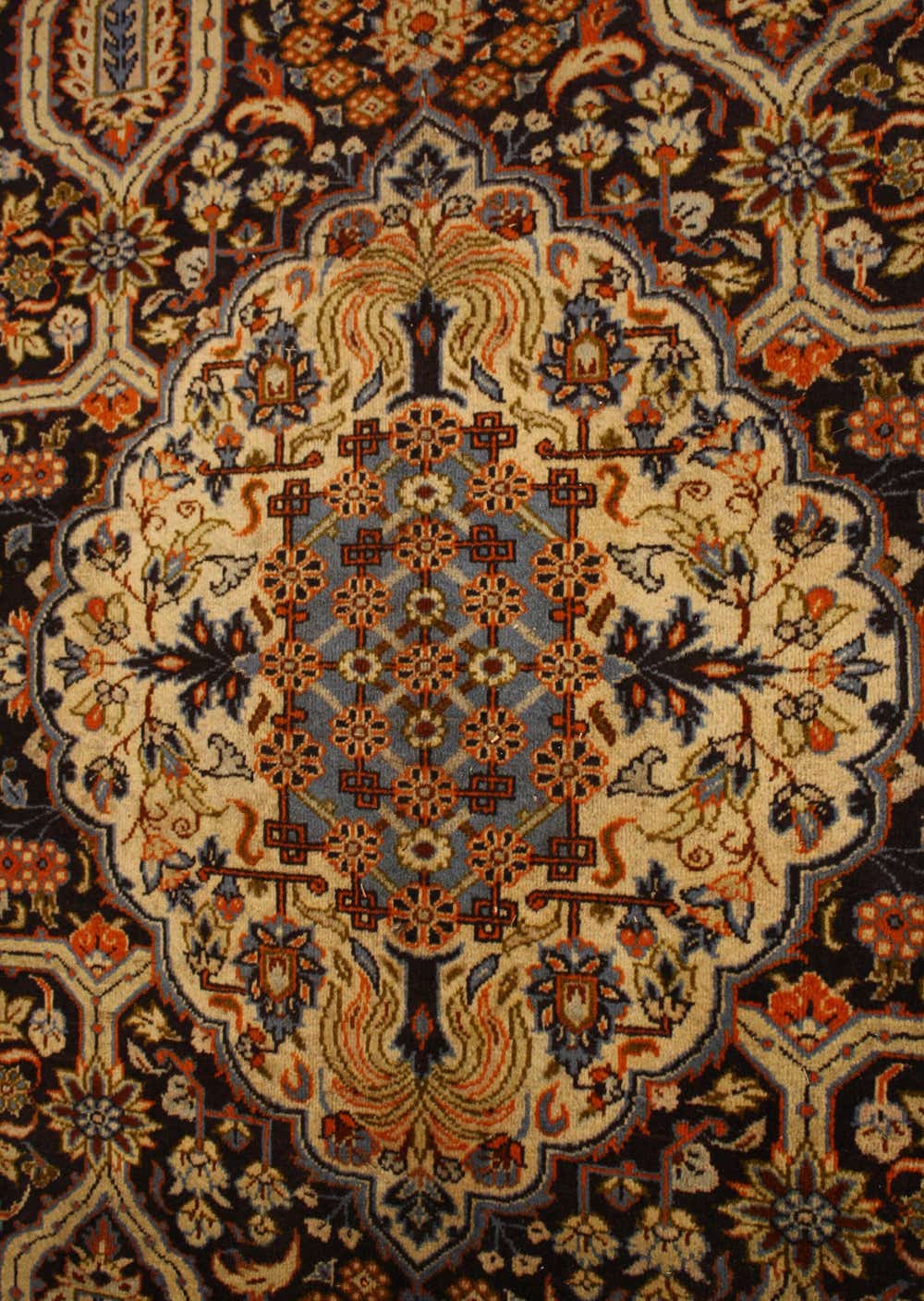 Navy Blue 8' 10 x 11' 8 Hand Knotted Isfahan Persian Wool Rug | eSaleRugs