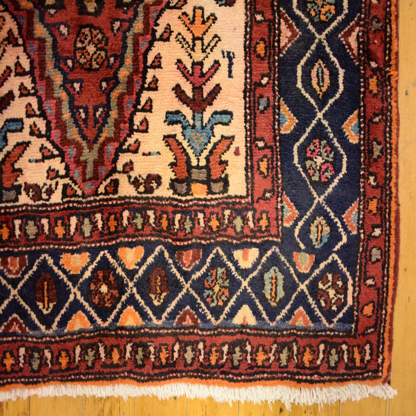 Red 3' 5 x 9' 1 Hand Knotted Saveh Persian Wool Runner Rug | eSaleRugs