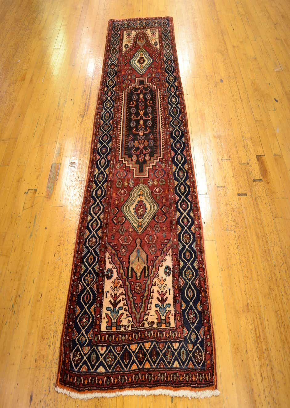 Red 3' 5 x 9' 1 Hand Knotted Saveh Persian Wool Runner Rug | eSaleRugs