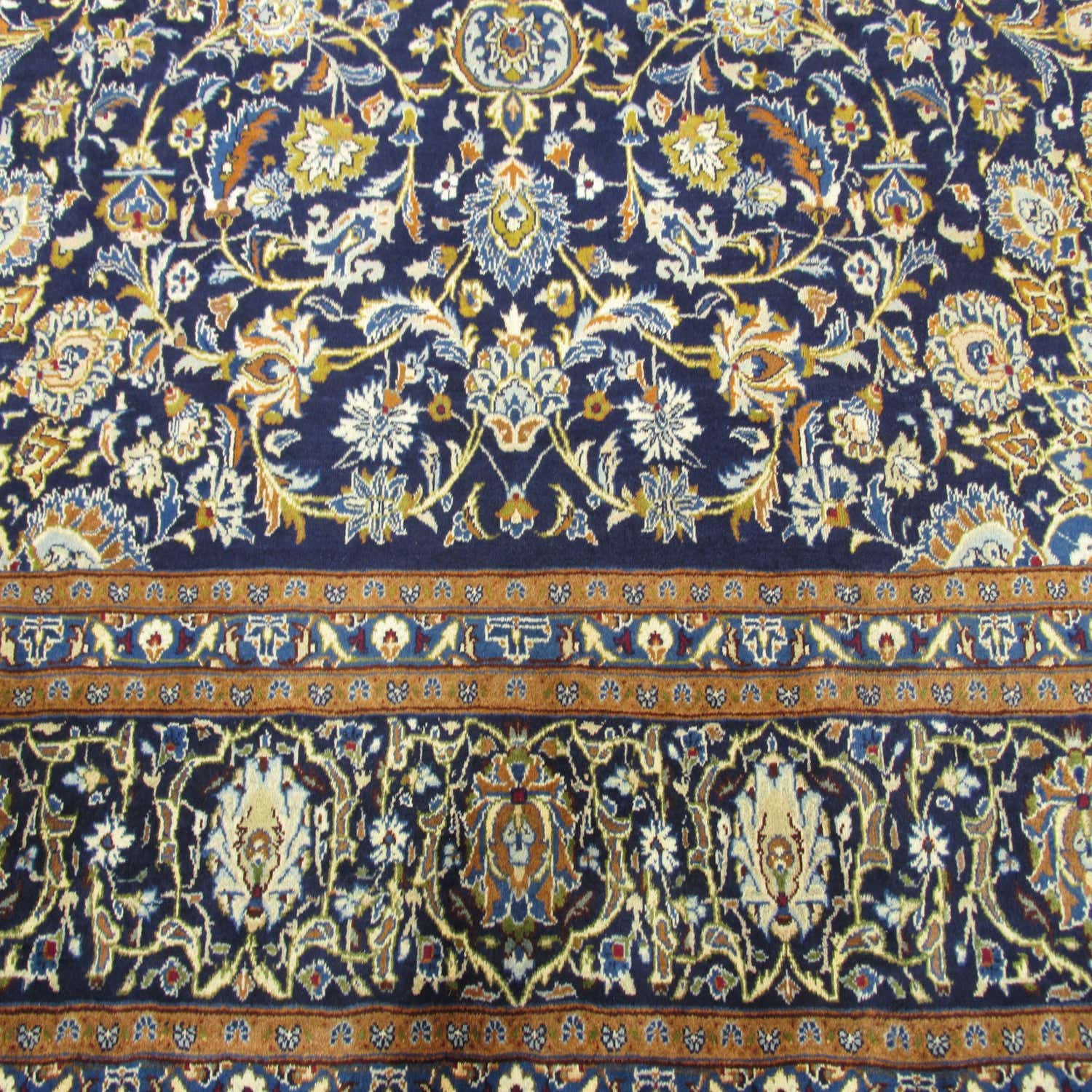 Navy Blue 9' 11 x 12' 11 Hand Knotted Kashmar Persian Wool Rug | eSaleRugs