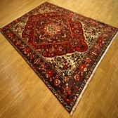 Red 6' 10 x 9' 11 Hand Knotted Bakhtiar Persian Wool Rug | eSaleRugs