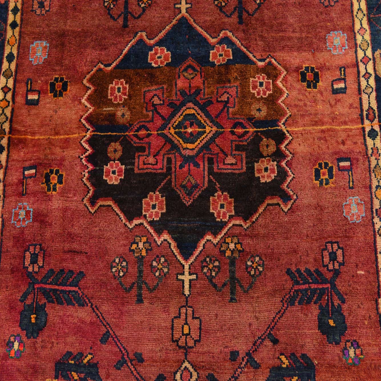 Red 4' 10 x 7' 8 Hand Knotted Hamedan Persian Wool Rug | eSaleRugs