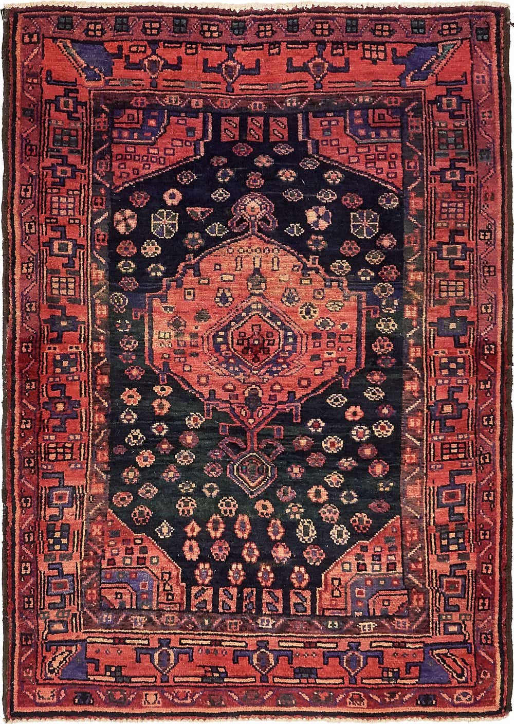 Black 4' 8 x 6' 4 Zanjan Persian Rug | eSaleRugs