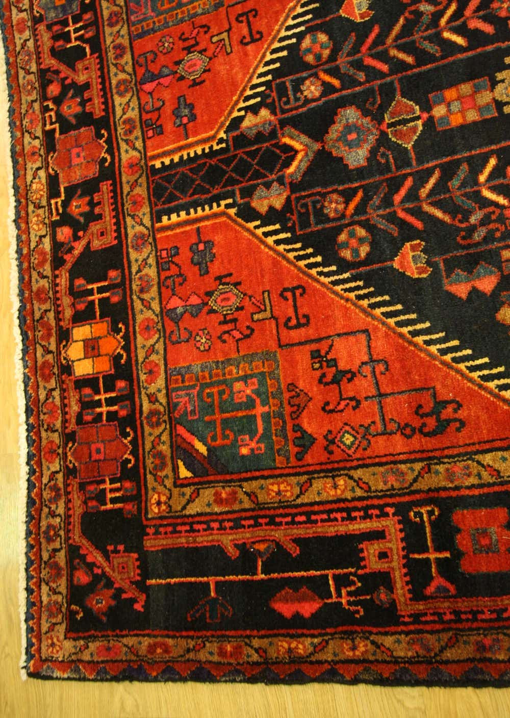 Navy Blue 5' 10 x 10' 11 Hand Knotted Tuiserkan Persian Wool Rug ...