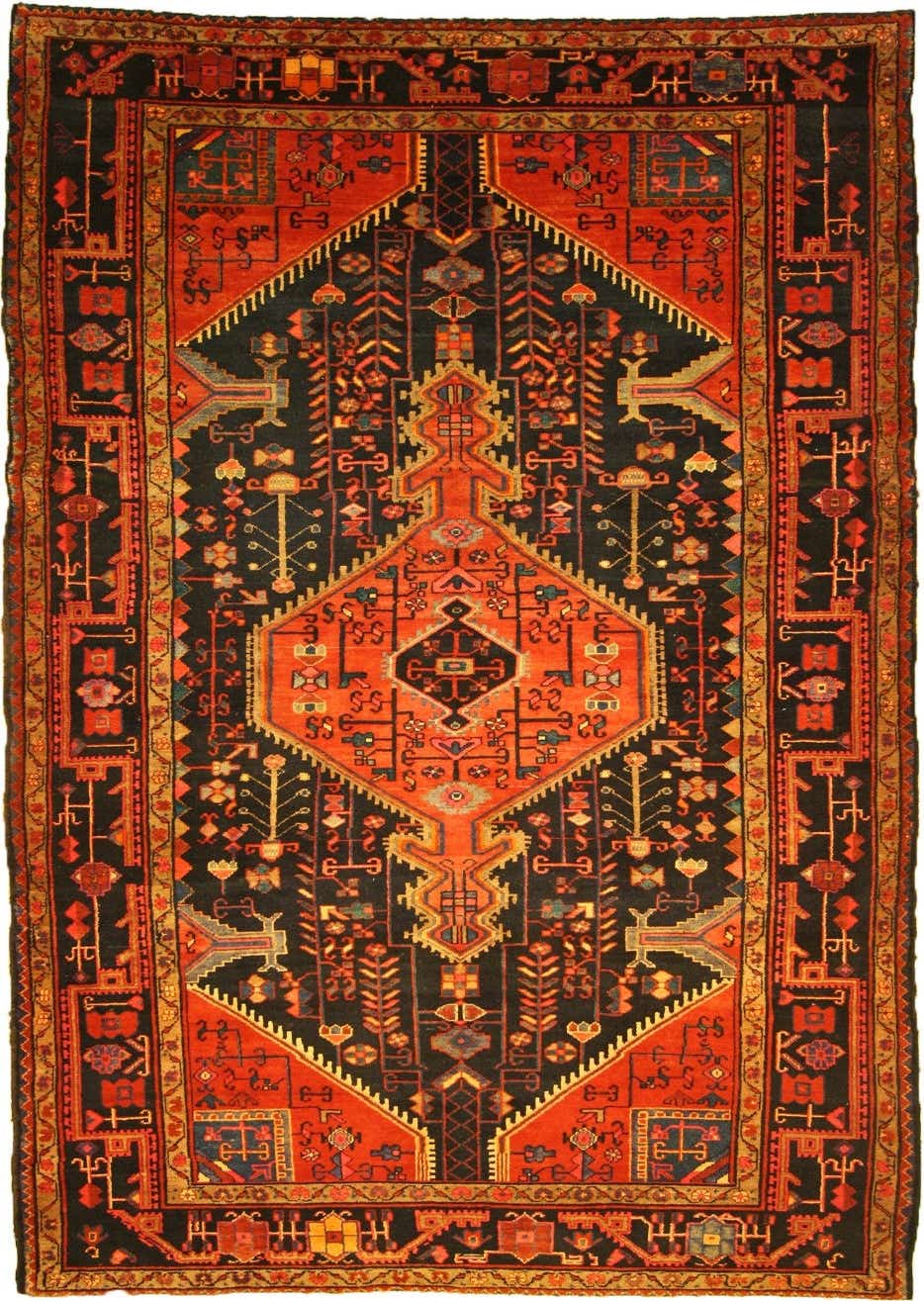 Navy Blue 5' 10 x 10' 11 Hand Knotted Tuiserkan Persian Wool Rug ...