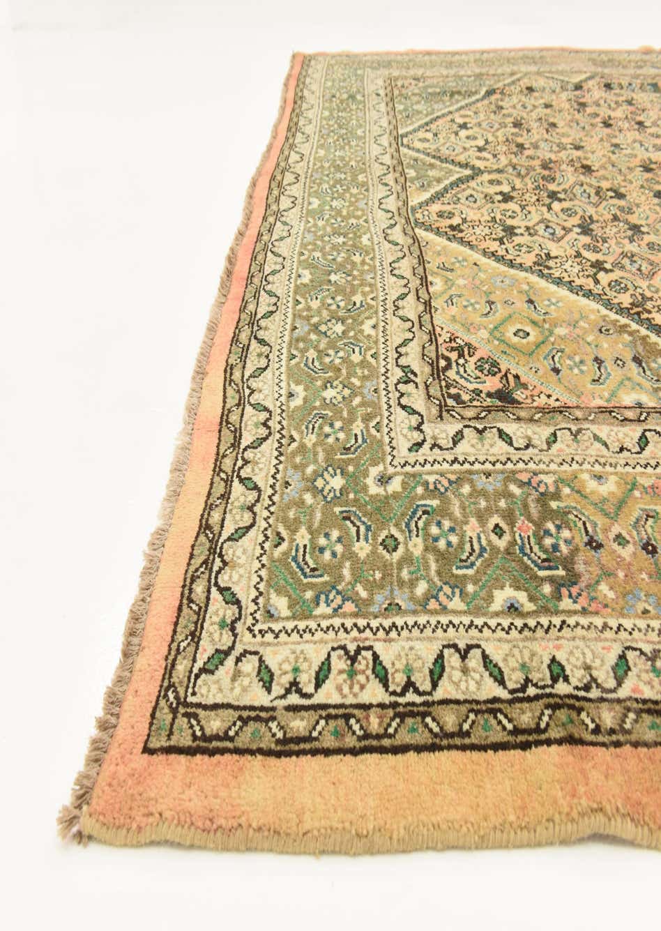 Peach 10' x 12' 4 Hand Knotted Farahan Persian Wool Rug | eSaleRugs