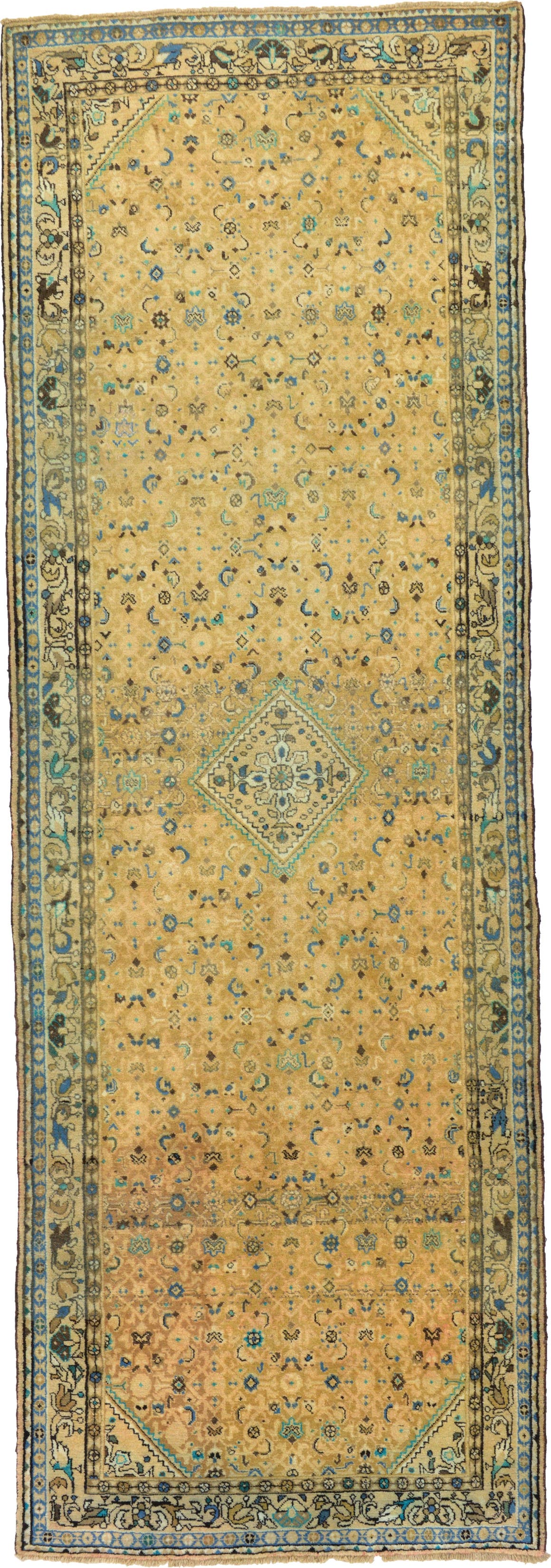 Brown 5' 2 x 15' 1 Hand Knotted Hossainabad Persian Wool Runner Rug ...