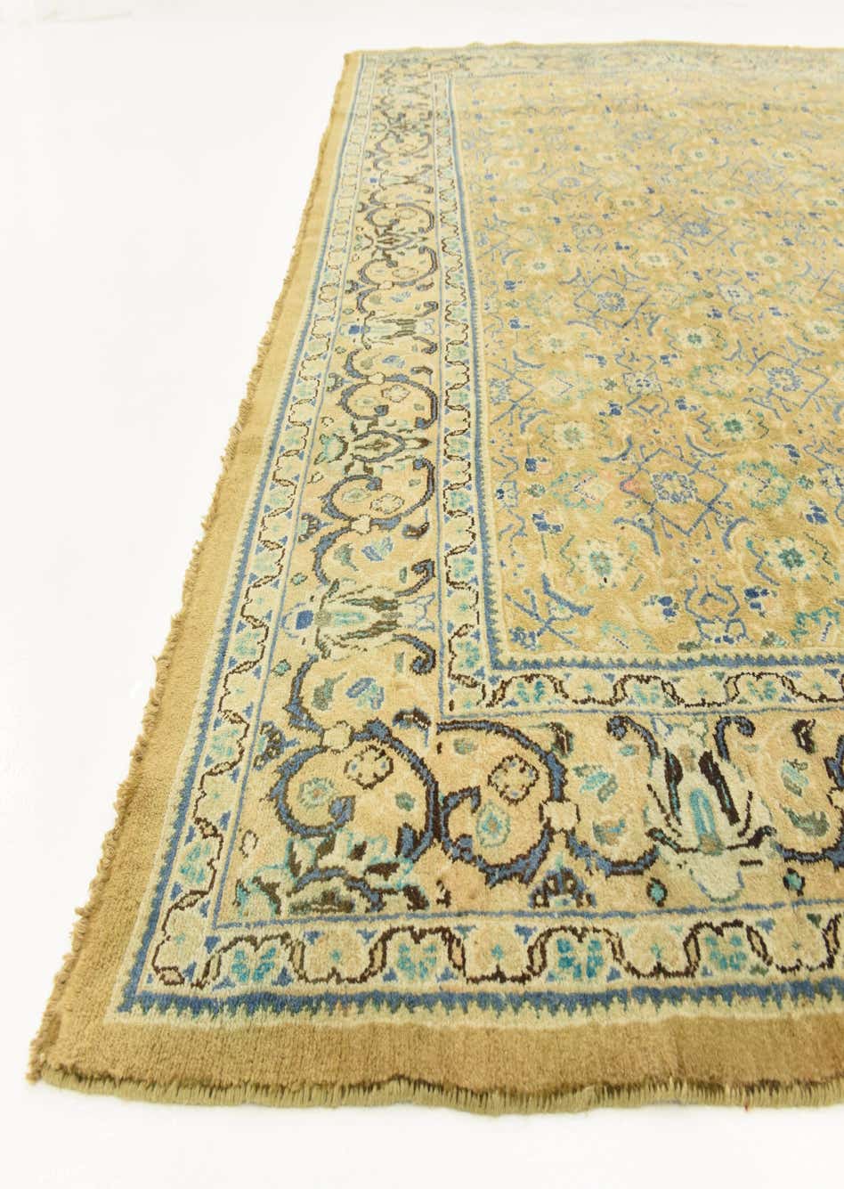 Peach 9' 5 x 13' 2 Hand Knotted Farahan Persian Wool Rug | eSaleRugs