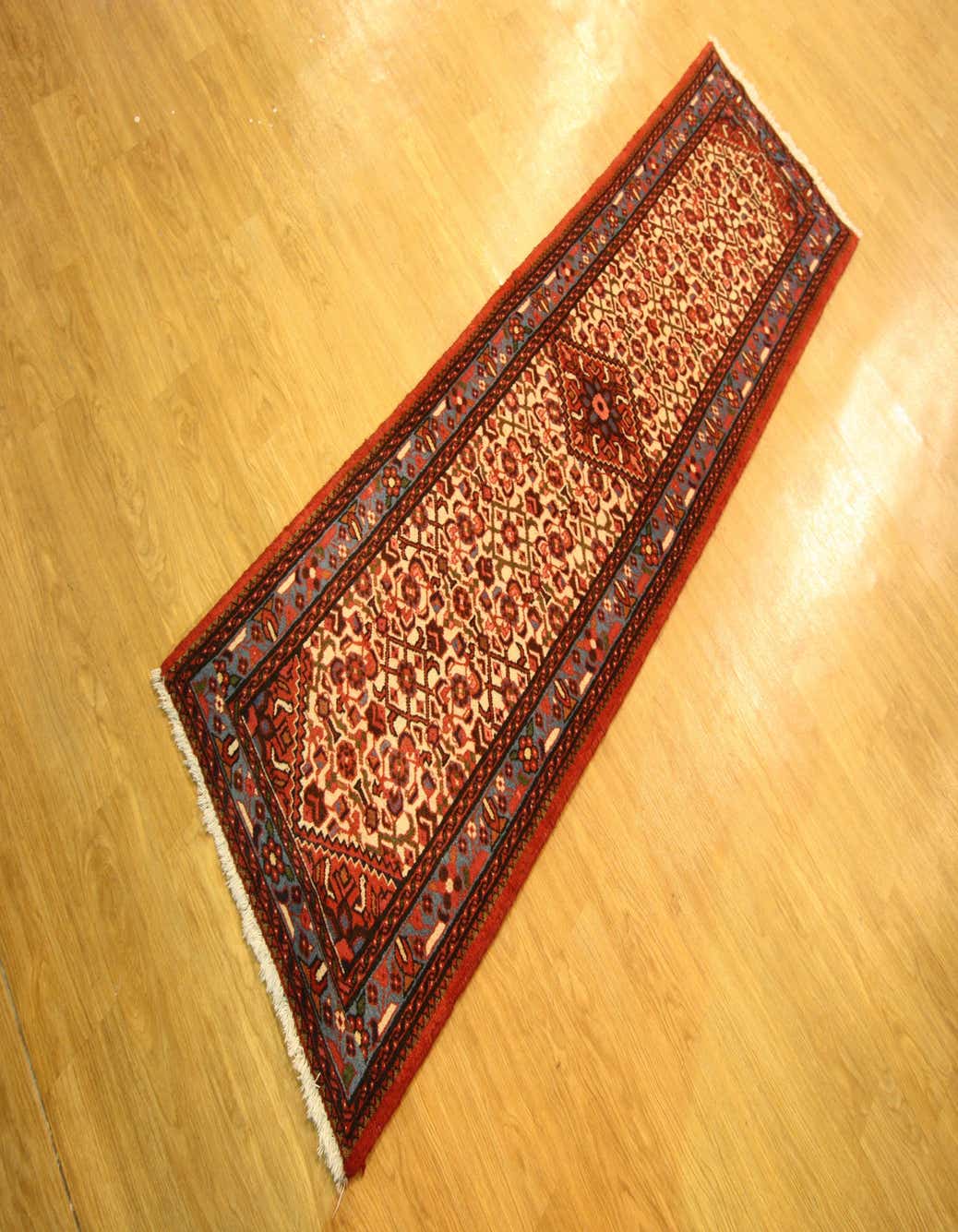Ivory 2' 2 x 6' 11 Hand Knotted Hossainabad Persian Wool Runner Rug ...