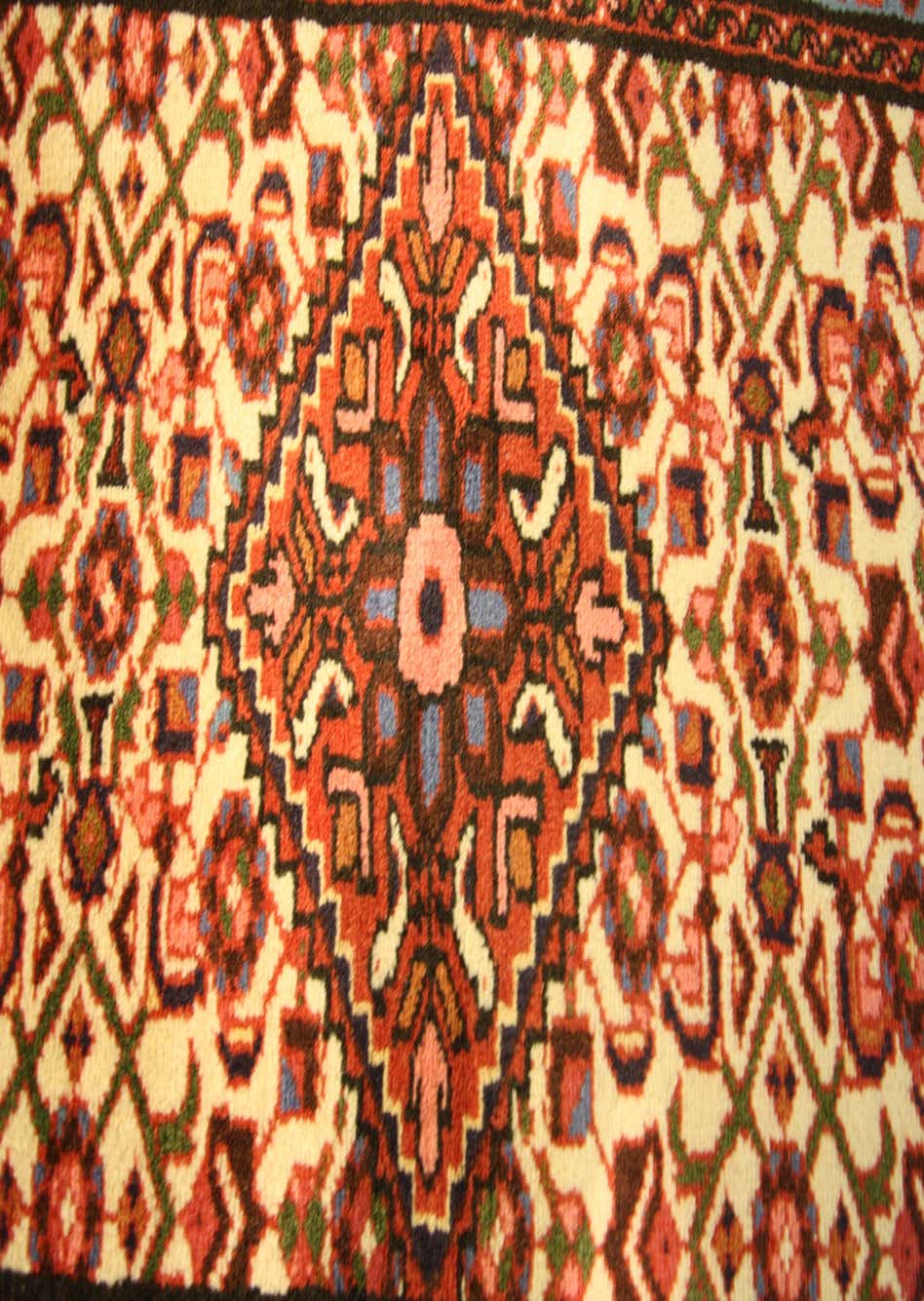 Ivory 2' 2 x 6' 11 Hand Knotted Hossainabad Persian Wool Runner Rug ...