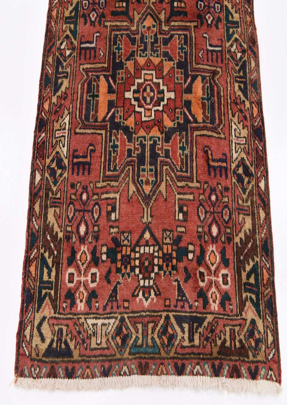 Red 3' 3 x 9' 8 Hand Knotted Meshkin Persian Wool Runner Rug | eSaleRugs