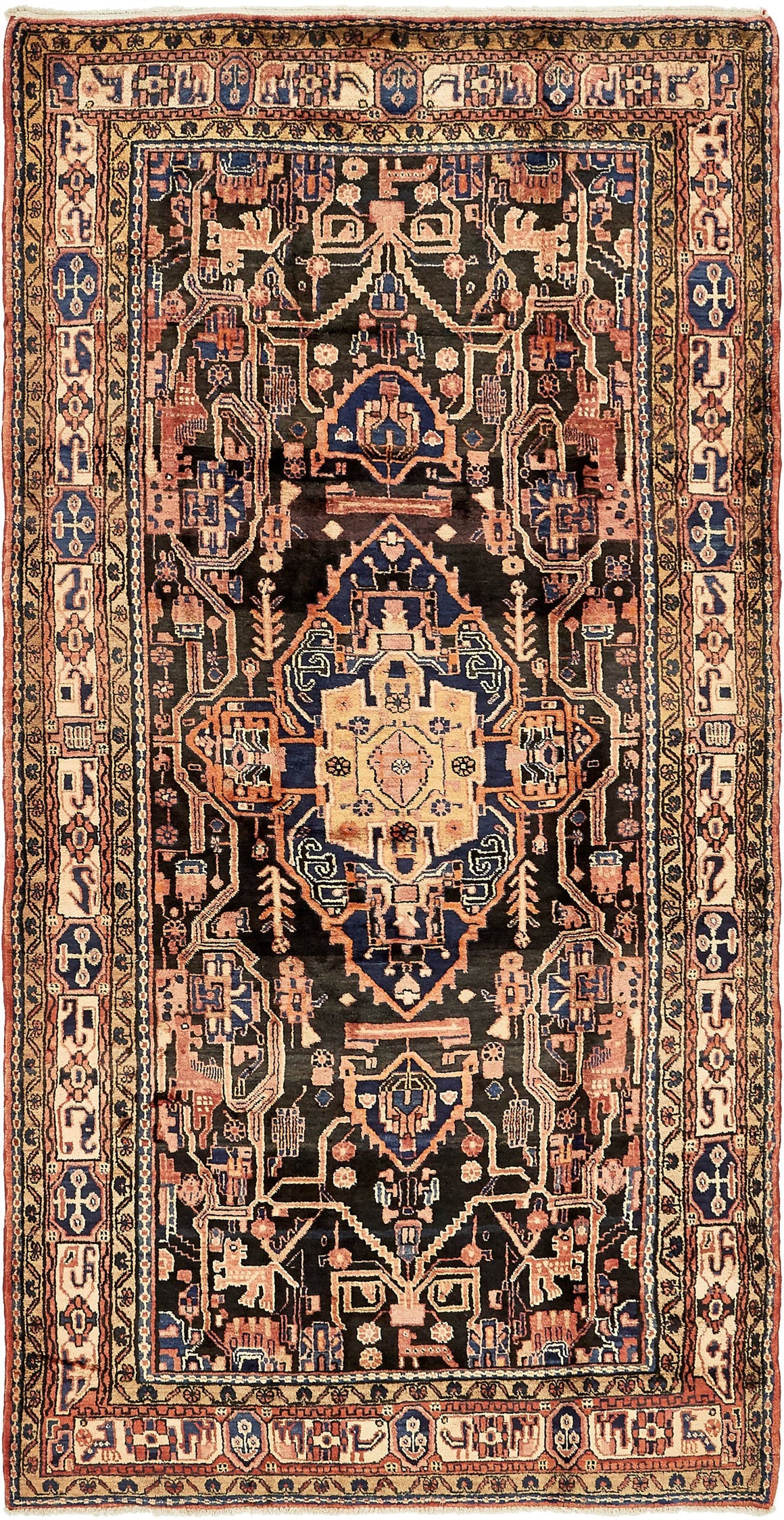 Black 5' 2 x 10' 3 Hand Knotted Nahavand Persian Wool Rug | eSaleRugs