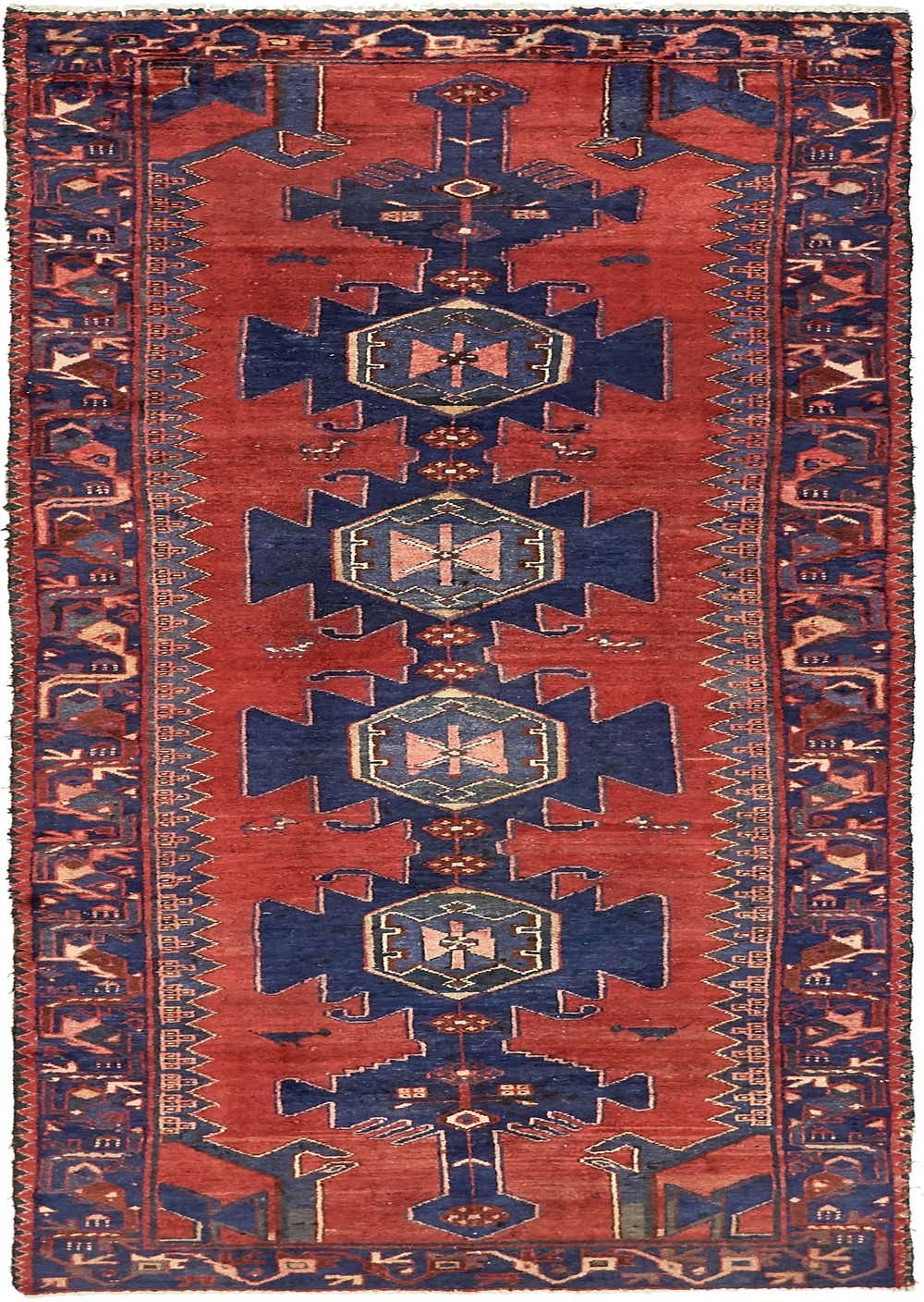 Red 3' 4 x 9' 10 Hand Knotted Shahsavand Persian Wool Runner Rug ...