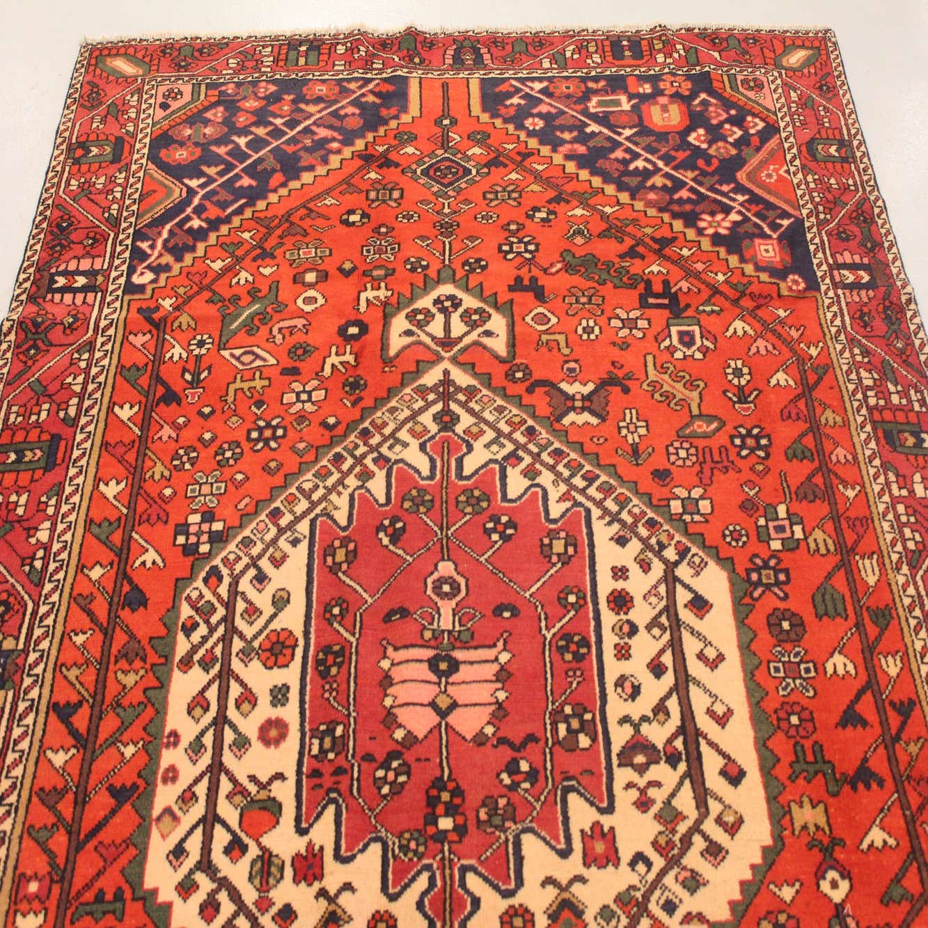 Red 6' 6 x 9' 7 Hand Knotted Zanjan Persian Wool Rug | eSaleRugs