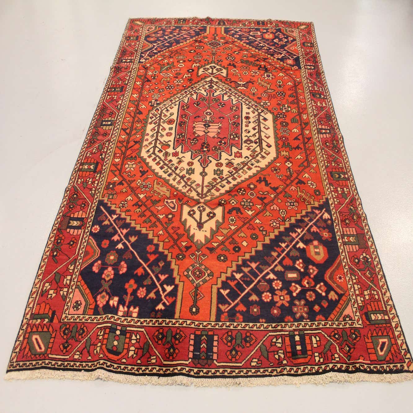 Red 6' 6 x 9' 7 Hand Knotted Zanjan Persian Wool Rug | eSaleRugs