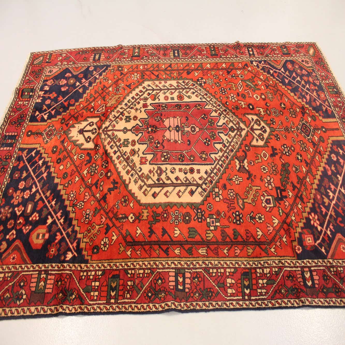 Red 6' 6 x 9' 7 Hand Knotted Zanjan Persian Wool Rug | eSaleRugs
