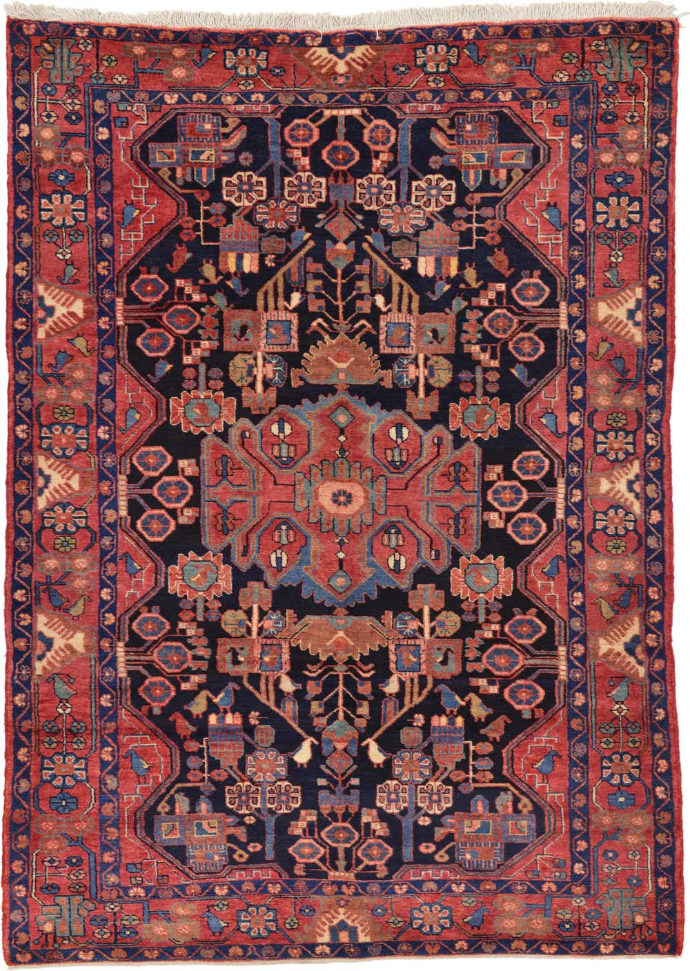 Navy Blue 5' 1 x 9' 10 Hand Knotted Nahavand Persian Wool Rug | eSaleRugs