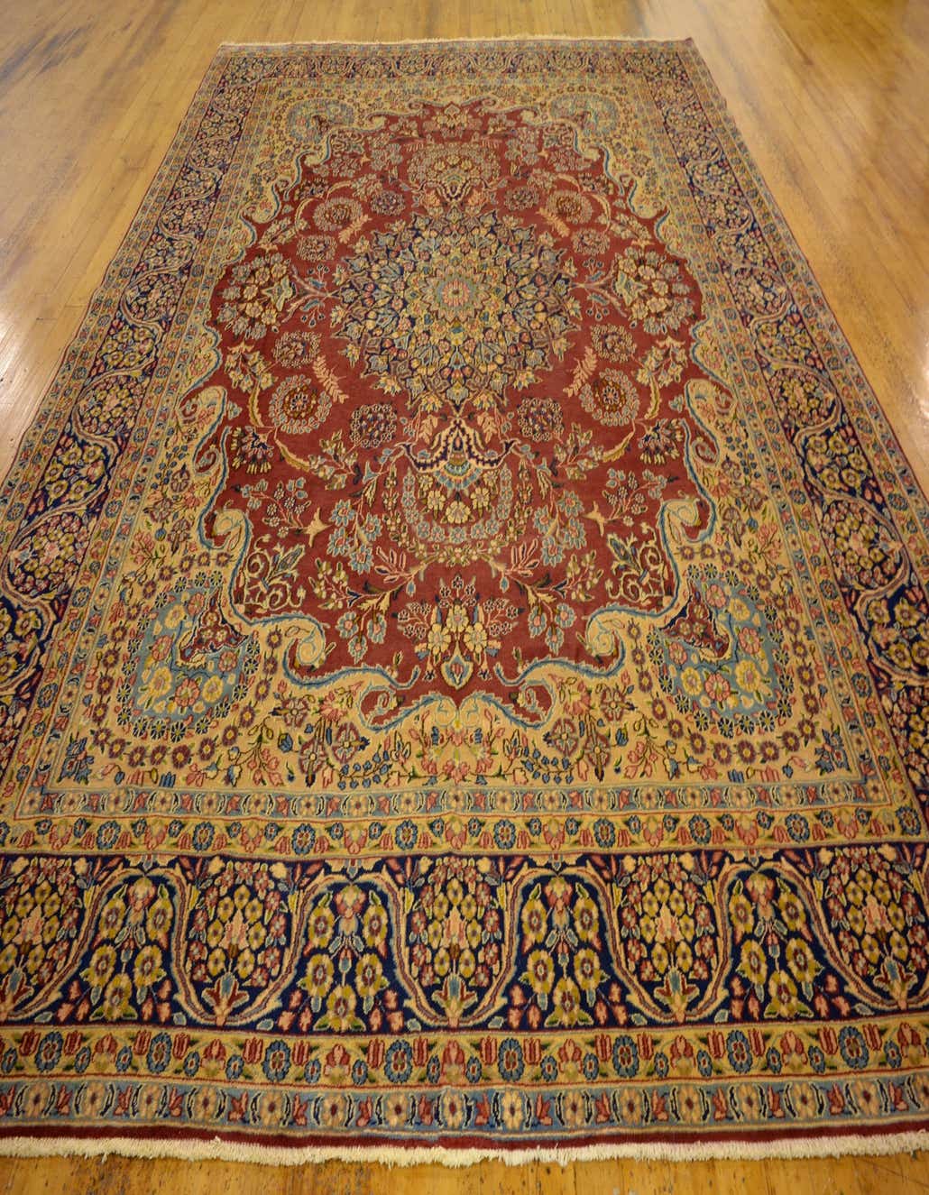 Red 9' 11 x 13' 1 Hand Knotted Kerman Persian Wool Rug | eSaleRugs