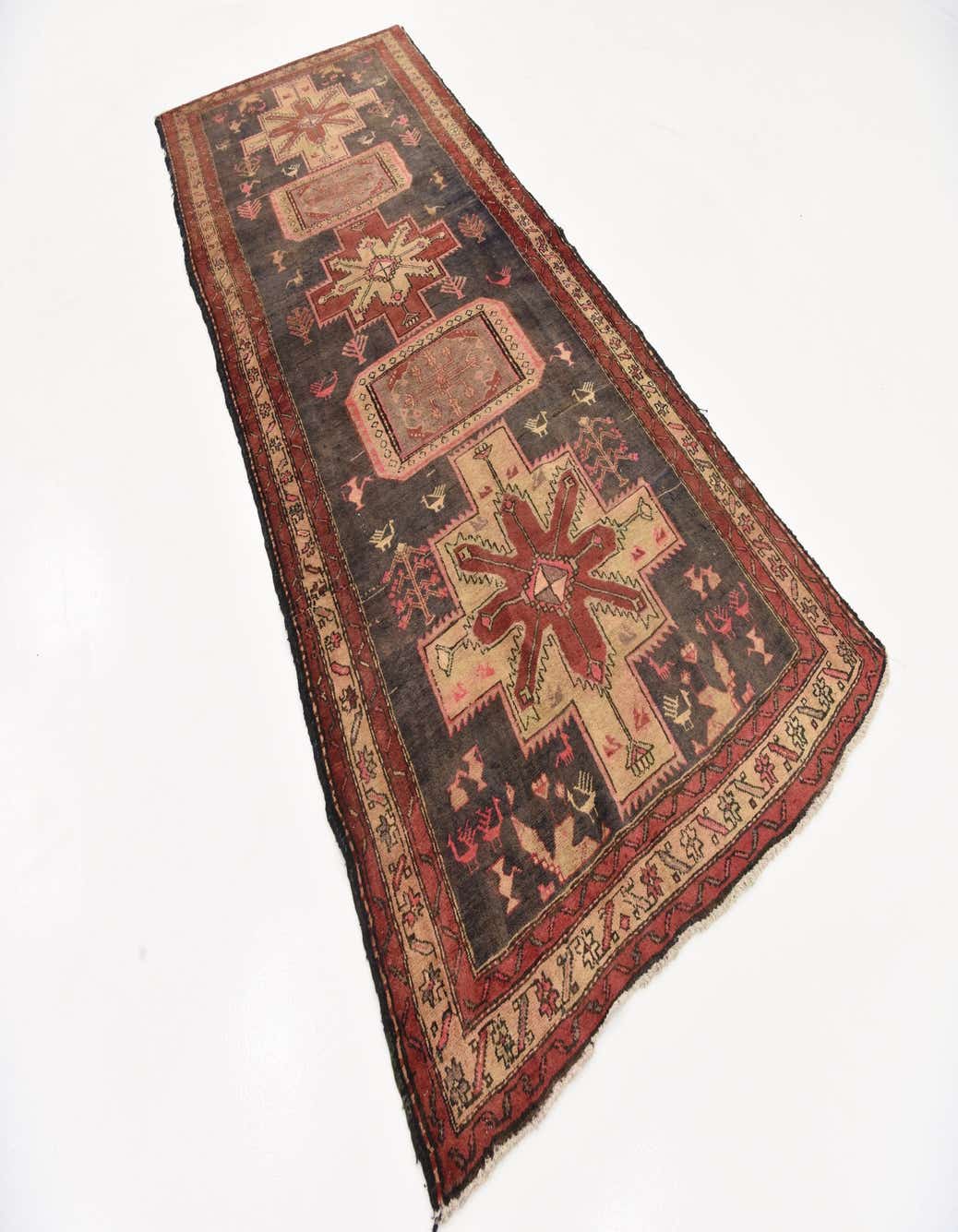 Black 4' 4 x 10' 1 Hand Knotted Sarab Persian Wool Runner Rug ...