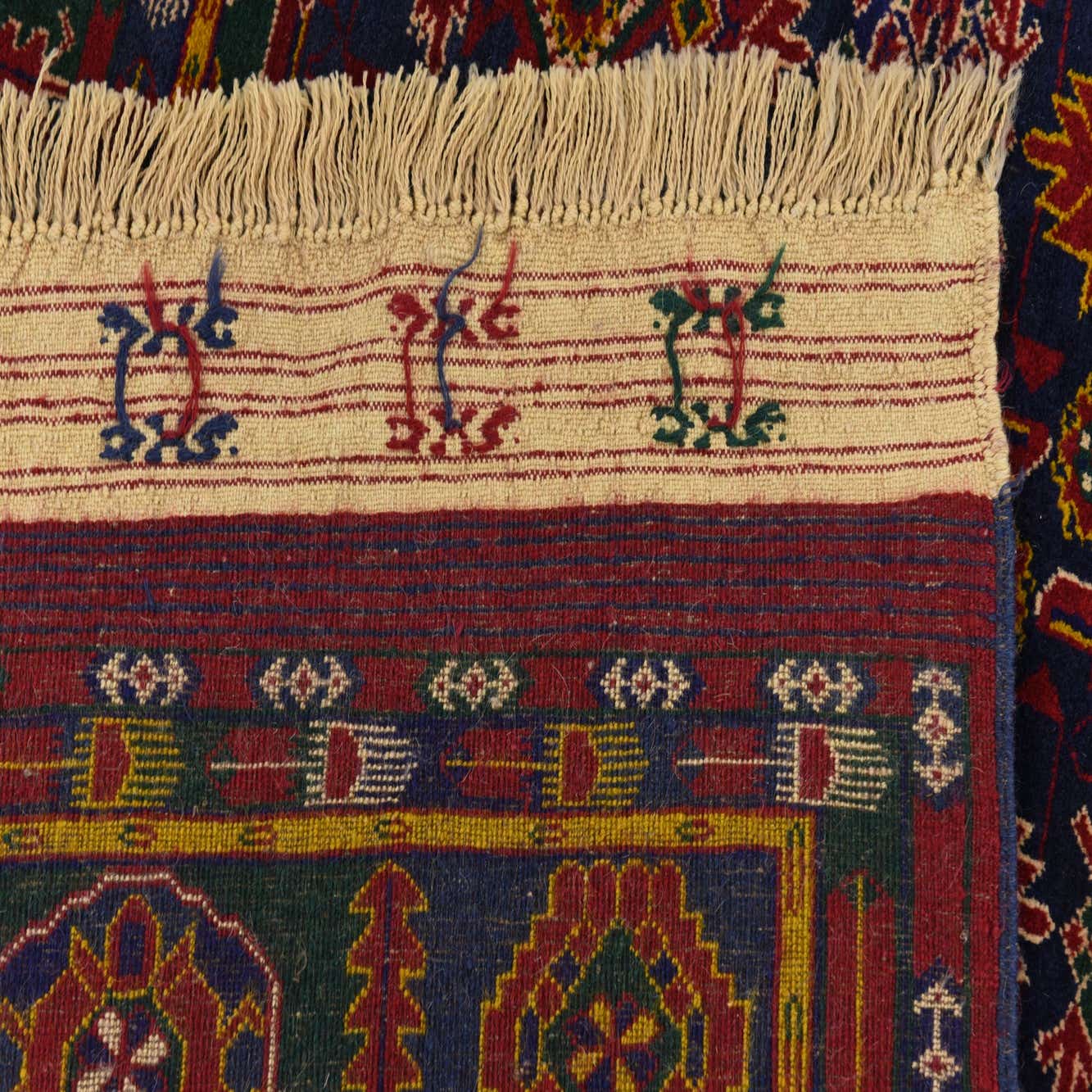 Navy Blue 7' 2 x 11' 2 Hand Knotted Bokhara Oriental Wool Rug | eSaleRugs