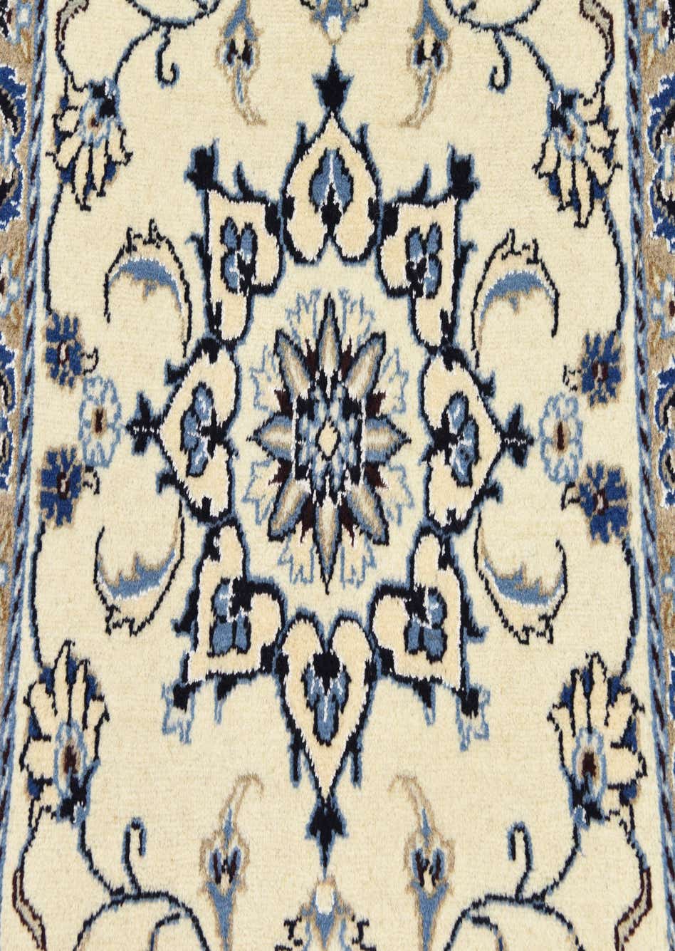 Cream 2' 2 x 4' 4 Hand Knotted Nain Persian Rug | eSaleRugs
