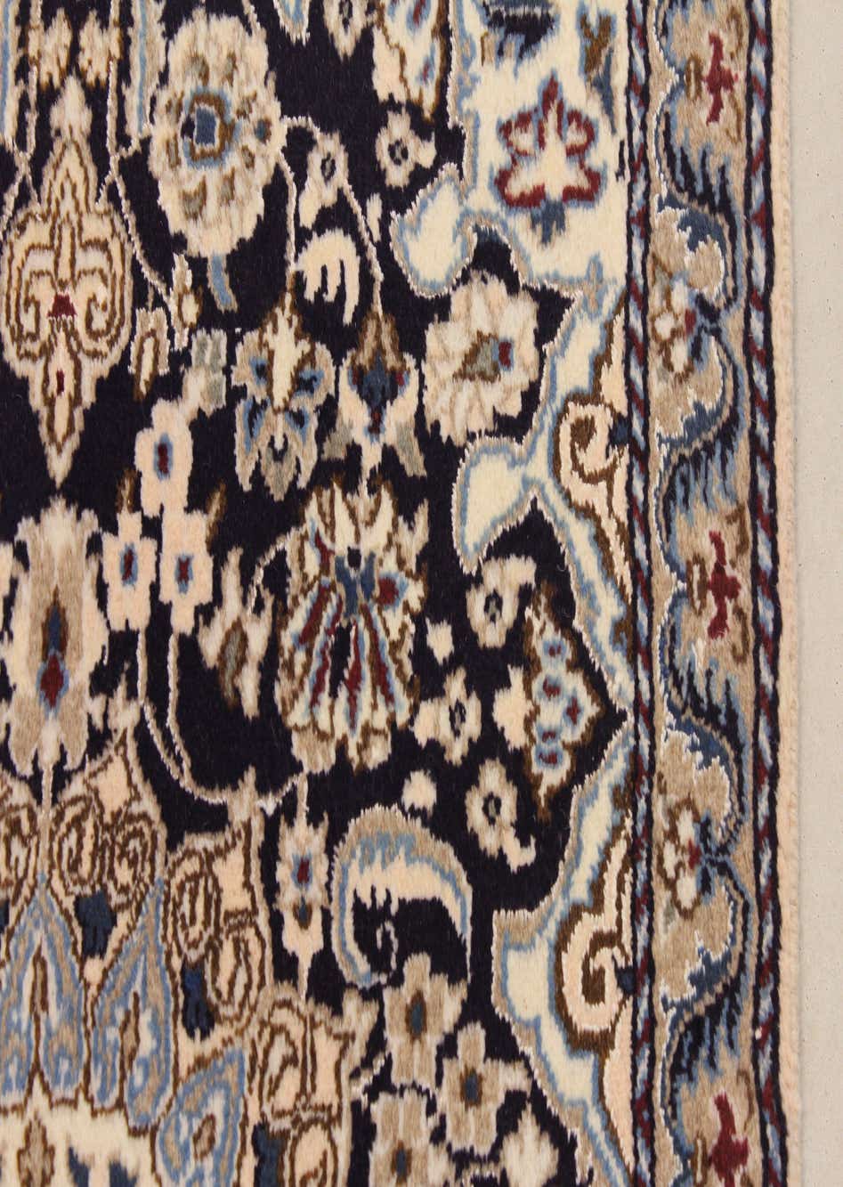 Navy Blue 2' 10 x 4' 7 Hand Knotted Nain Persian Rug | eSaleRugs