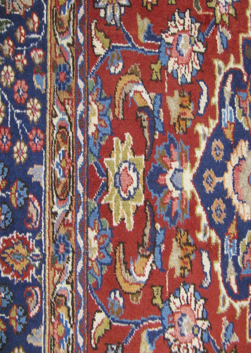 Red 6' 8 x 9' 9 Hand Knotted Mashad Persian Wool Rug | eSaleRugs