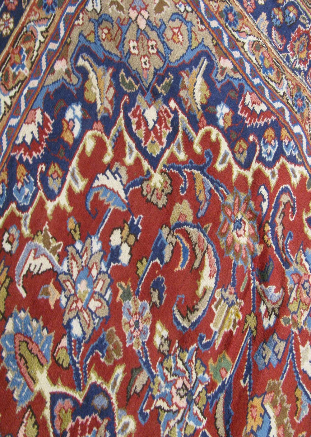 Red 6' 8 x 9' 9 Hand Knotted Mashad Persian Wool Rug | eSaleRugs