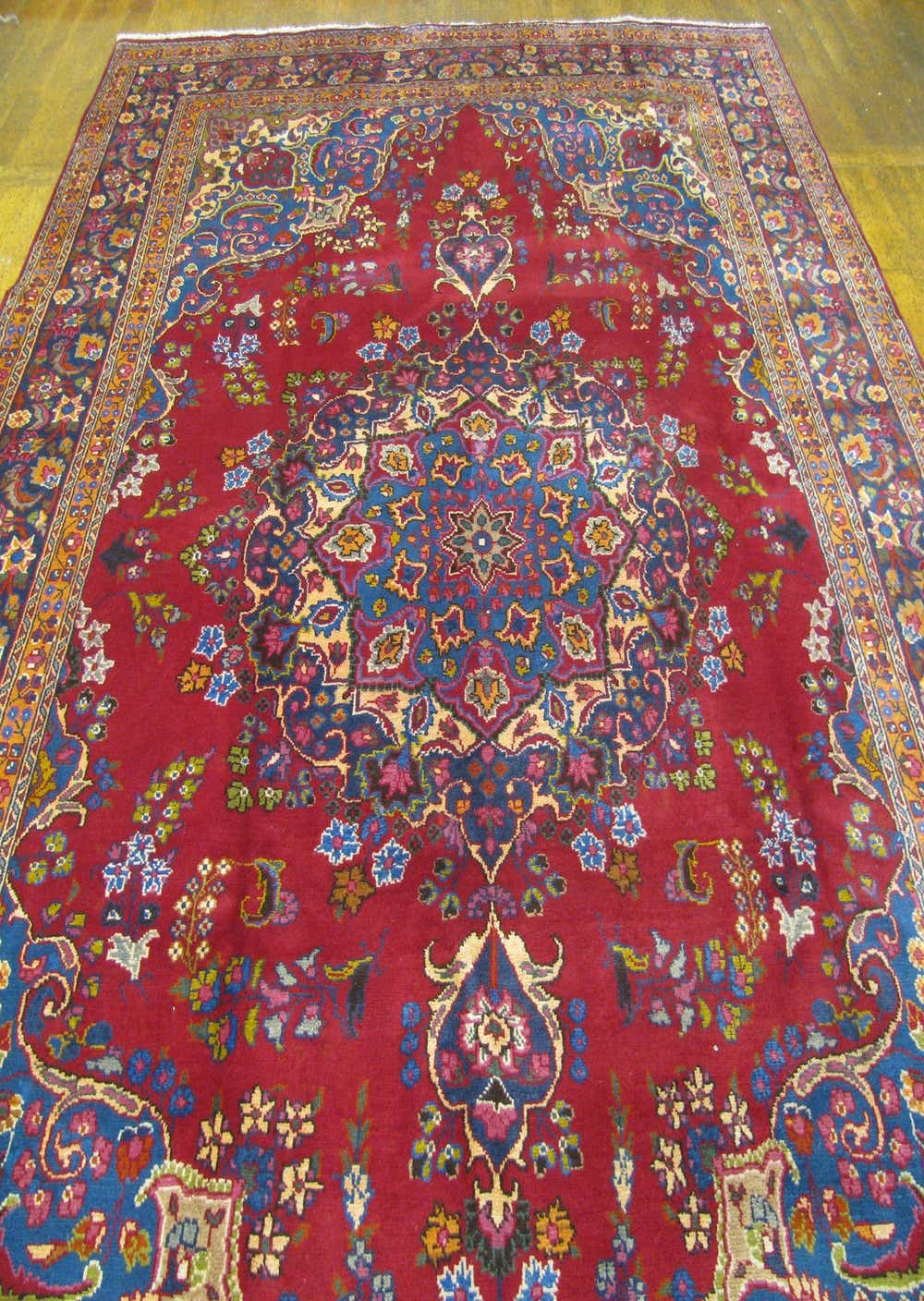 Red 8' 1 x 11' 7 Mashad Persian Rug | eSaleRugs