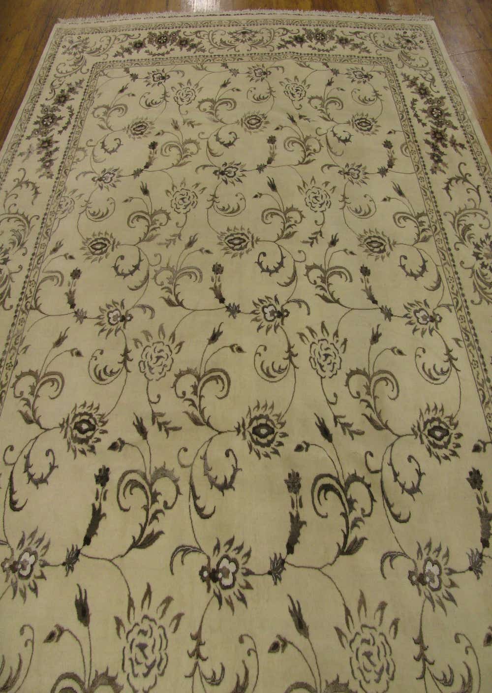 Ivory 8' 3 x 10' Hand Knotted Royal Tabriz Oriental Rug | eSaleRugs