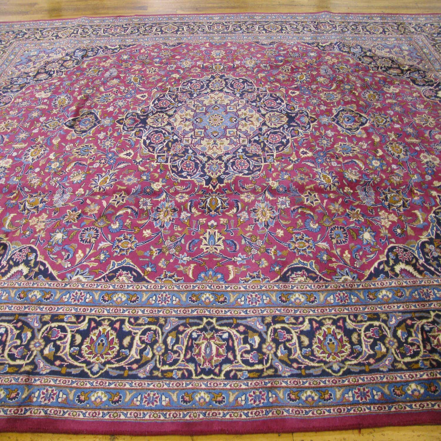 Burgundy 9' 8 x 13' Hand Knotted Mashad Persian Wool Rug | eSaleRugs