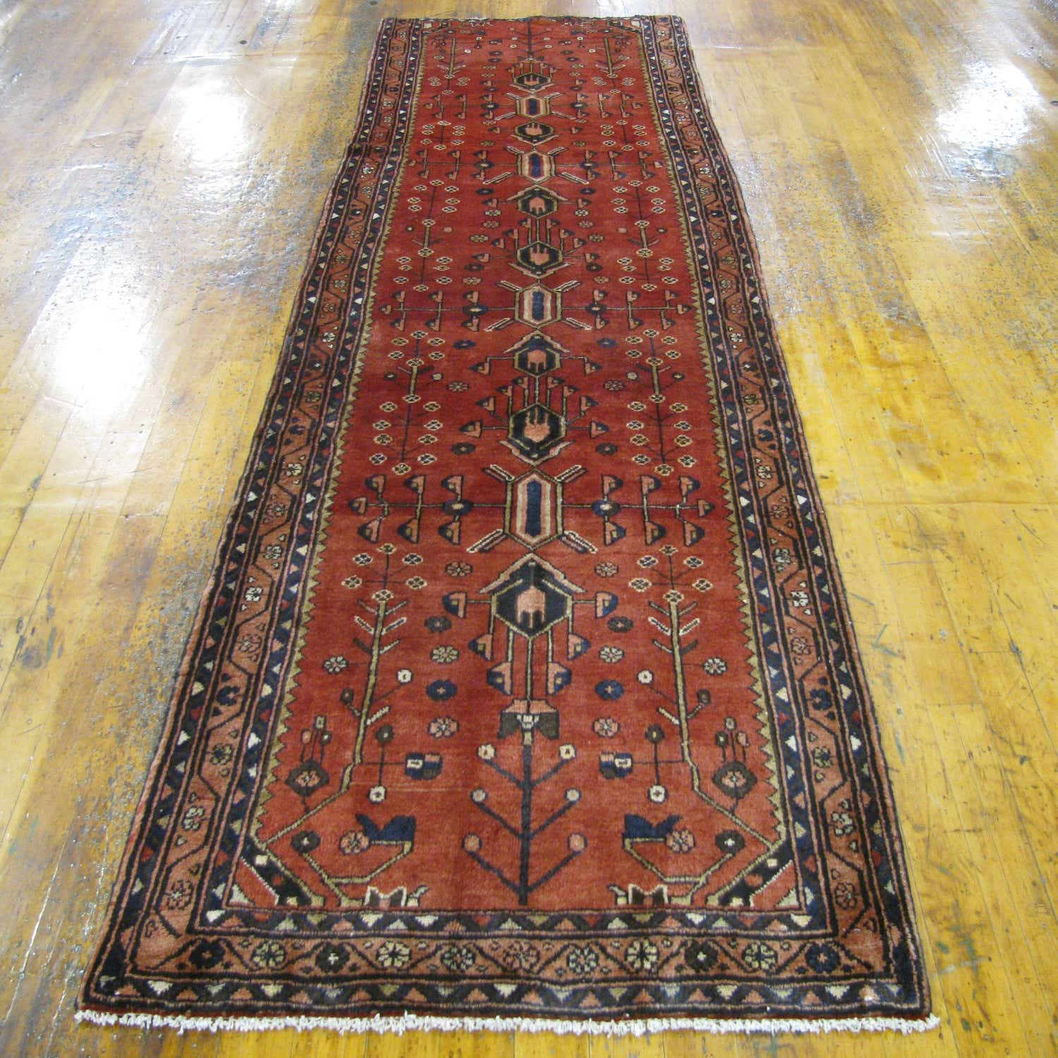 Red 3' 5 x 9' 5 Hamedan Persian Runner Rug | eSaleRugs