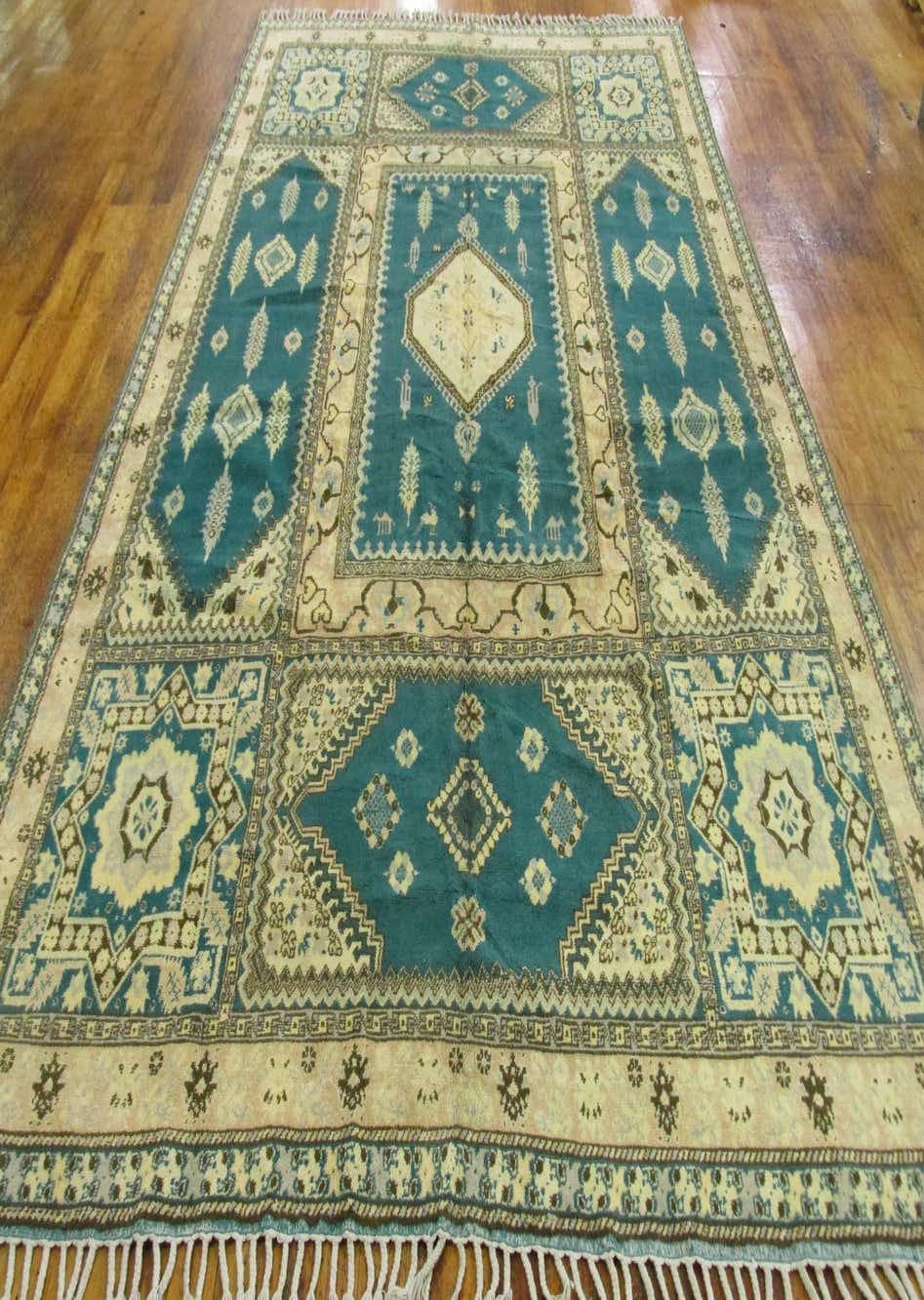 Green 8' 2 x 12' 6 Hand Knotted Moroccan Wool Rug | eSaleRugs