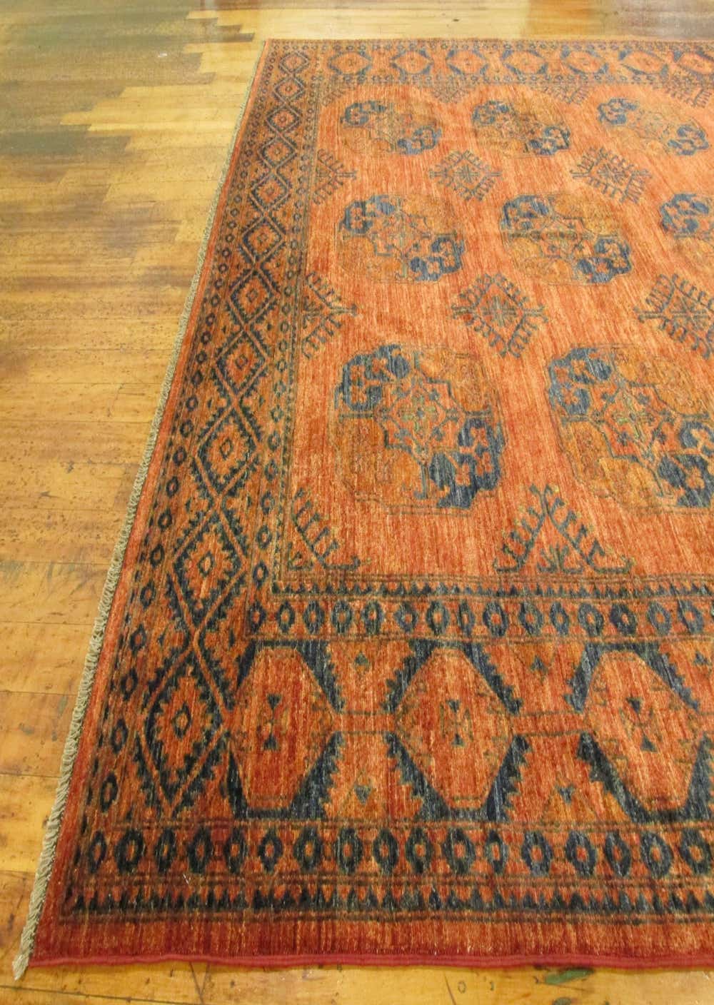 Rust Red 8' 2 x 9' 10 Hand Knotted Afghan Ersari Oriental Rug | eSaleRugs