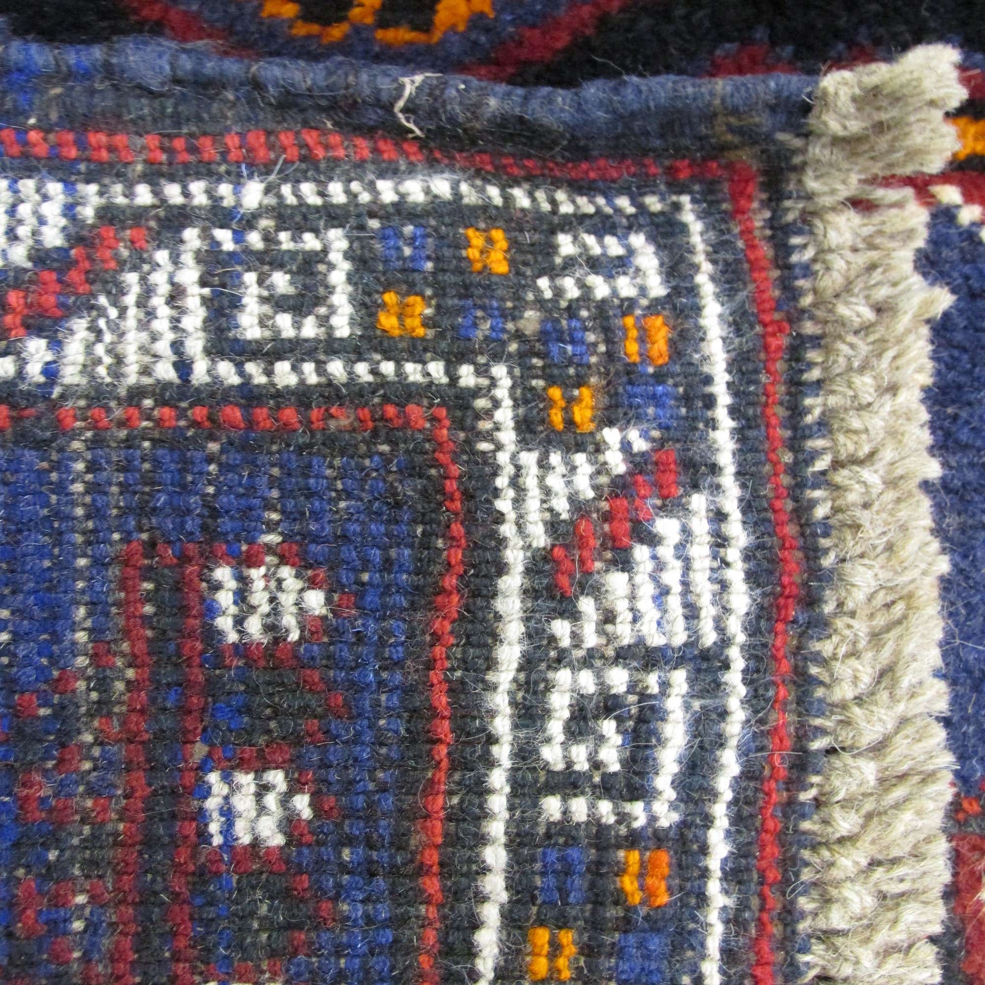 Blue 2' 10 x 4' 7 Hand Knotted Balouch Persian Wool Rug | eSaleRugs