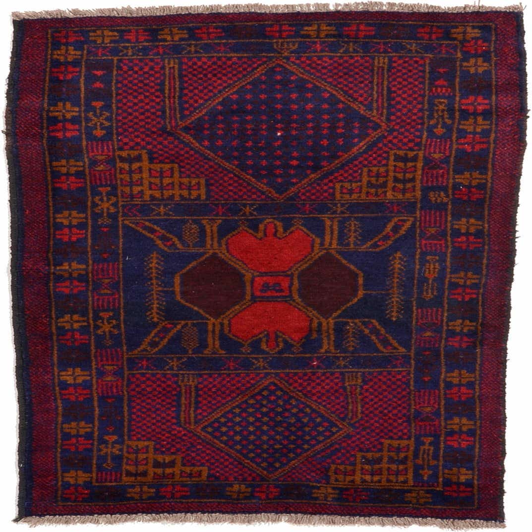 Navy Blue 3' 2 x 5' Hand Knotted Balouch Persian Wool Rug | eSaleRugs