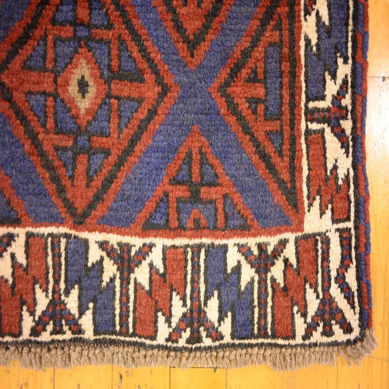 Blue 3' x 4' 6 Hand Knotted Balouch Persian Wool Rug | eSaleRugs