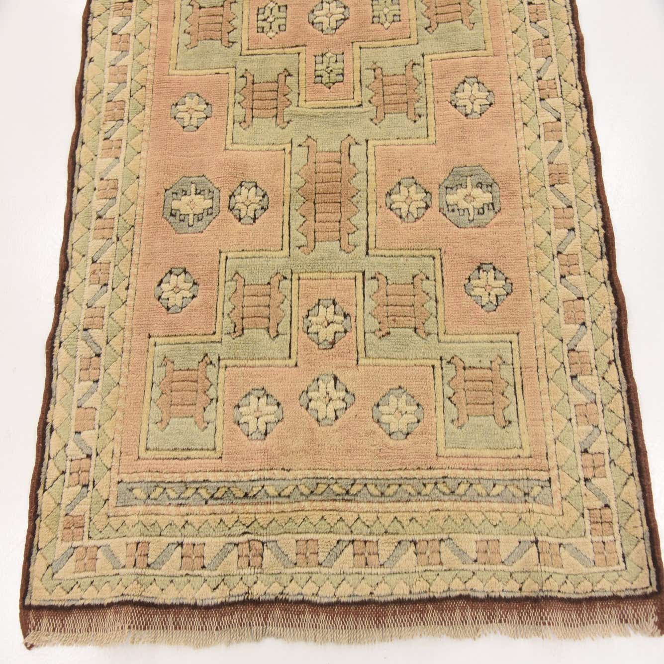 Peach 4' 1 x 6' 6 Hand Knotted Kars Wool Rug | eSaleRugs