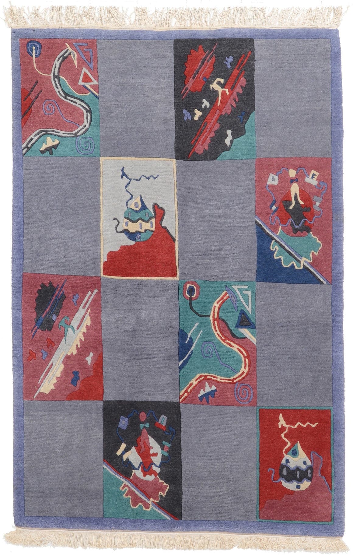 Gray 4' 8 x 7' 2 Hand Knotted Nepal Wool Rug | eSaleRugs