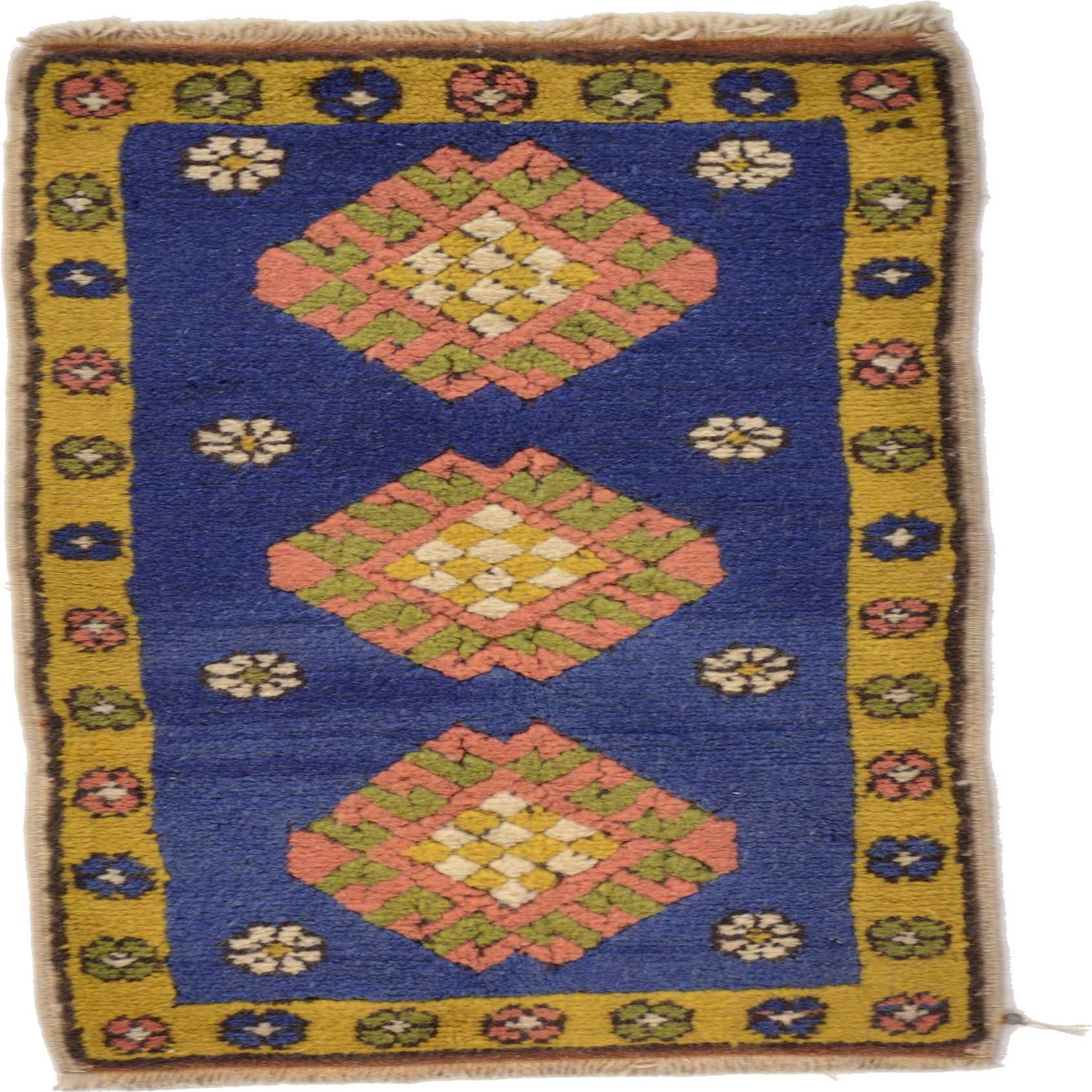 Blue 1' 8 x 3' 2 Hand Knotted Kars Wool Rug | eSaleRugs