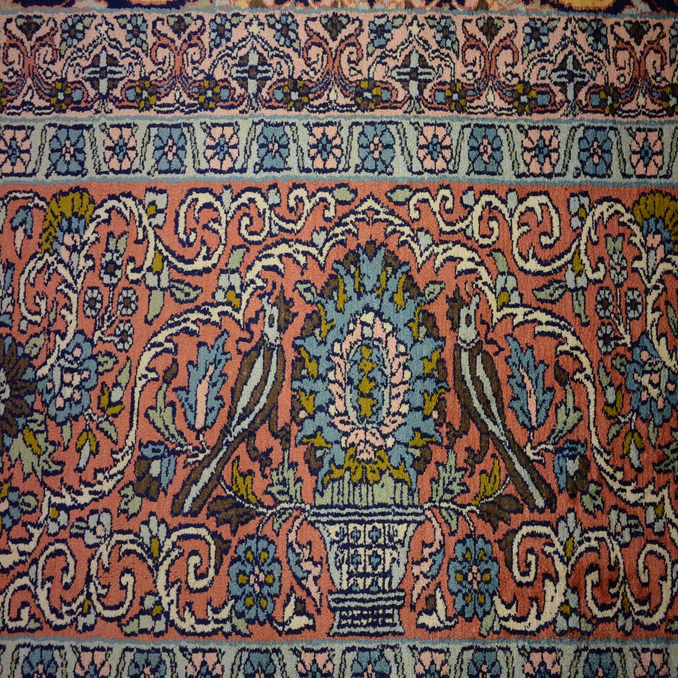 Navy Blue 10' x 13' 5 Hand Knotted Kashmir Oriental Rug | eSaleRugs