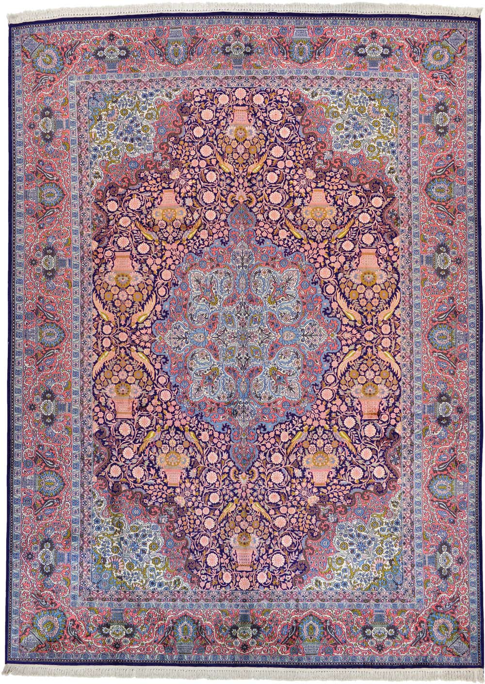 Navy Blue 10' x 13' 5 Hand Knotted Kashmir Oriental Rug | eSaleRugs