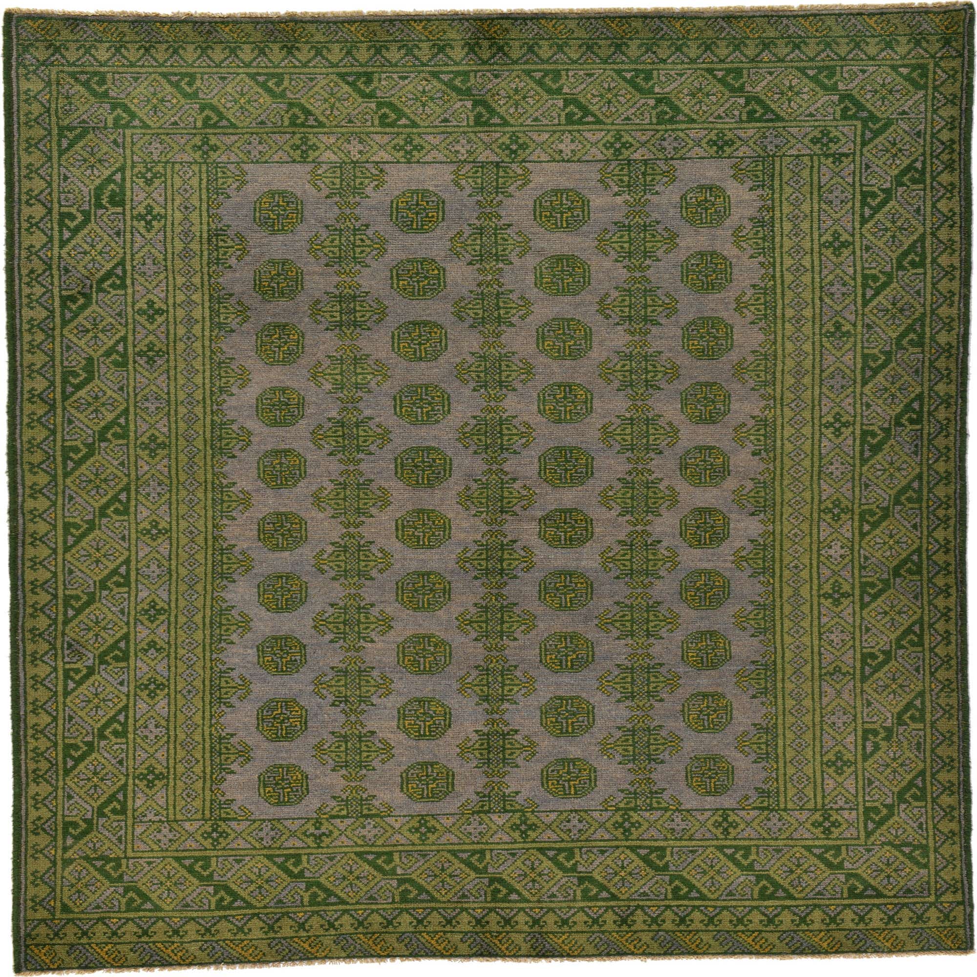 Gray 5' 5 x 7' 9 Hand Knotted Afghan Akhche Oriental Wool Rug | eSaleRugs