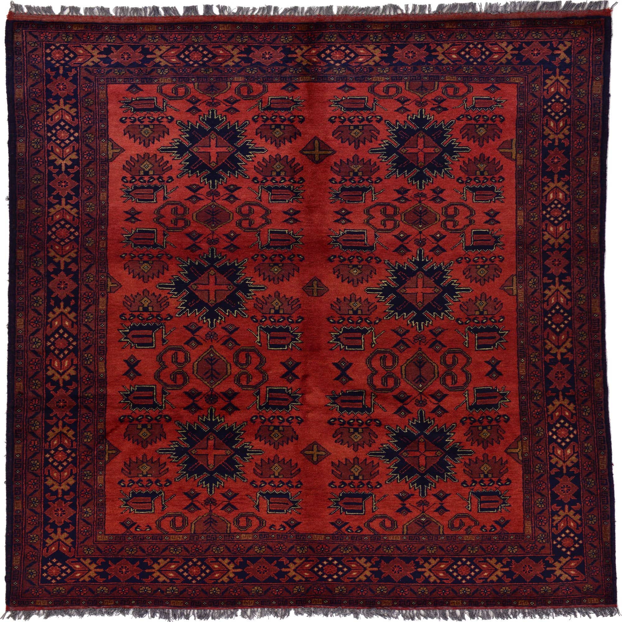 Red 4' 11 x 6' 6 Hand Knotted Khal Mohammadi Oriental Rug | eSaleRugs