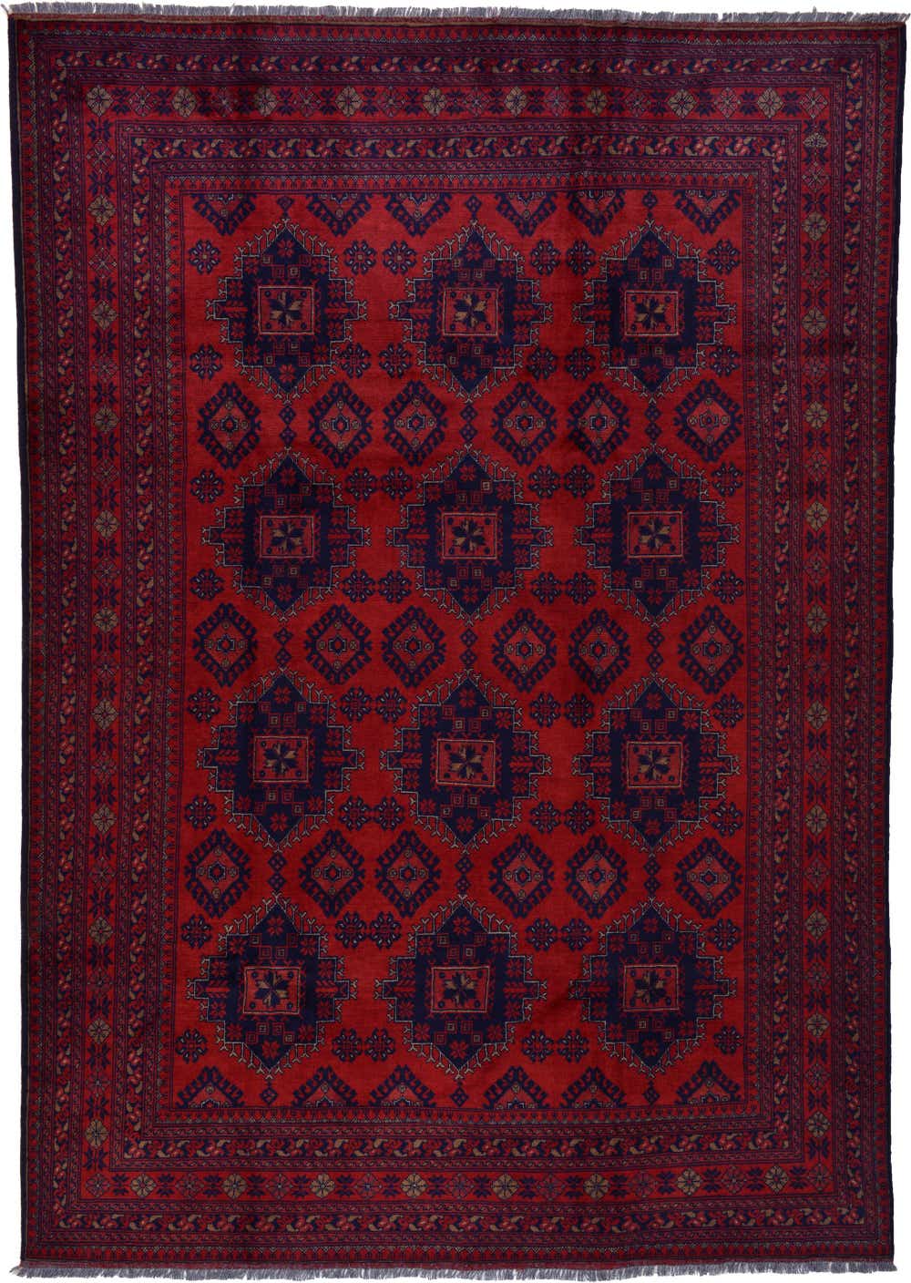 Red 6' 8 x 9' 9 Hand Knotted Khal Mohammadi Oriental Rug | eSaleRugs