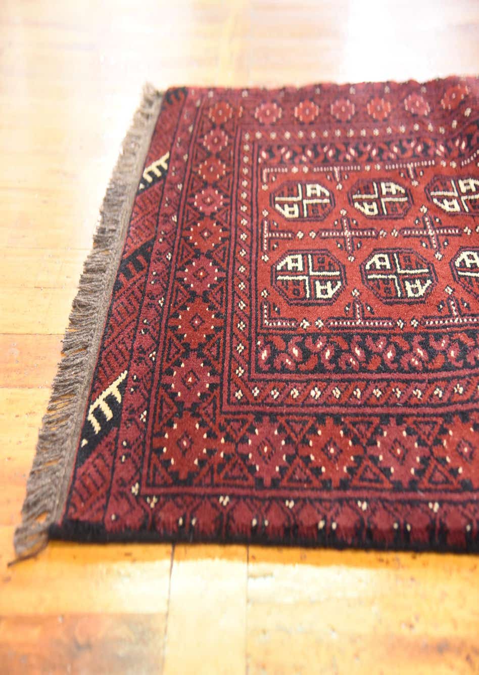 Red 3' 3 x 6' 5 Hand Knotted Afghan Akhche Wool Rug | eSaleRugs