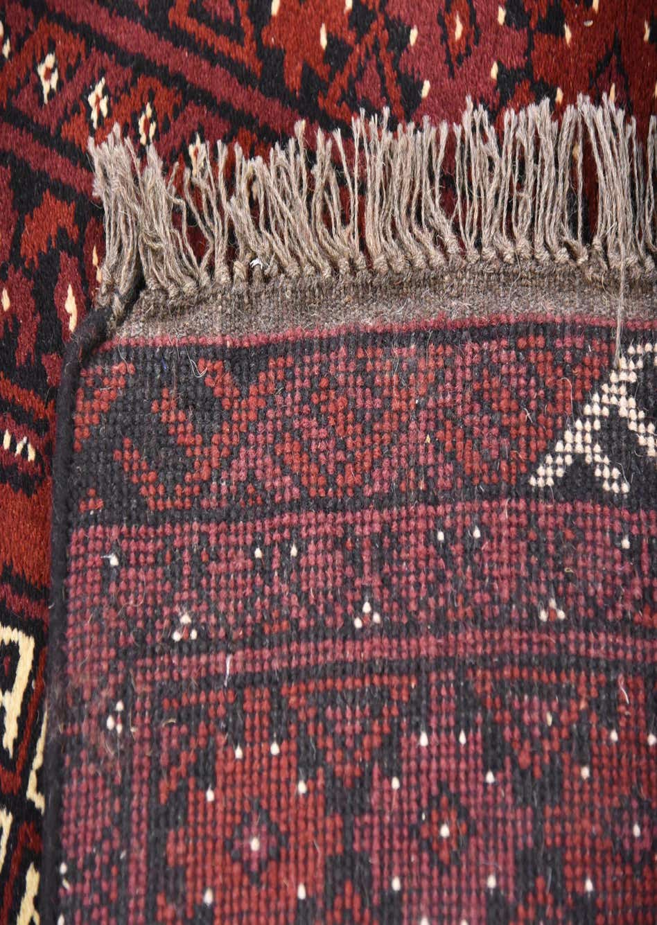 Red 3' 3 x 6' 5 Hand Knotted Afghan Akhche Wool Rug | eSaleRugs