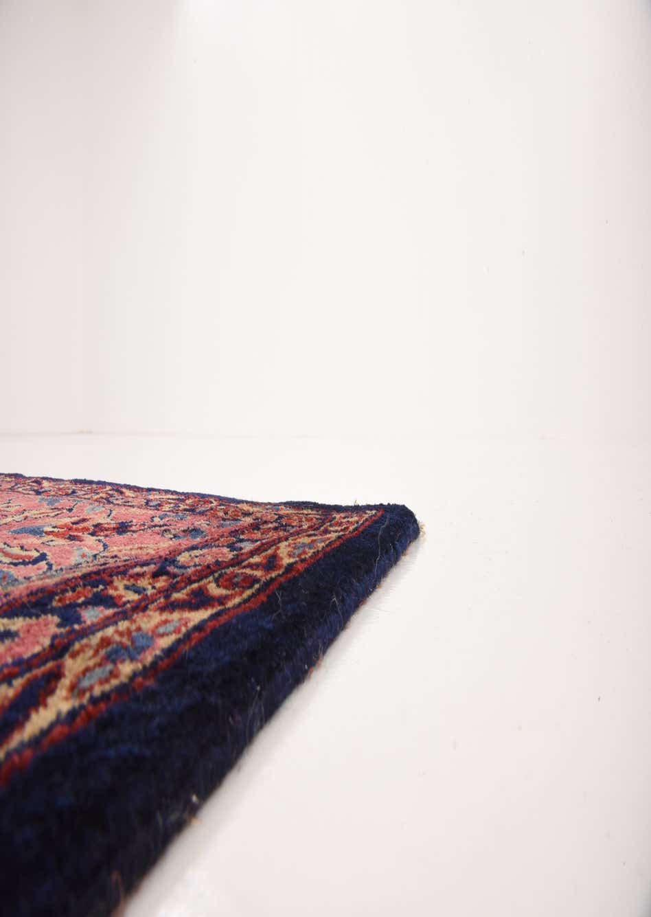 Navy Blue 6' 10 x 9' 3 Hand Knotted Sarough Oriental Wool Rug | eSaleRugs