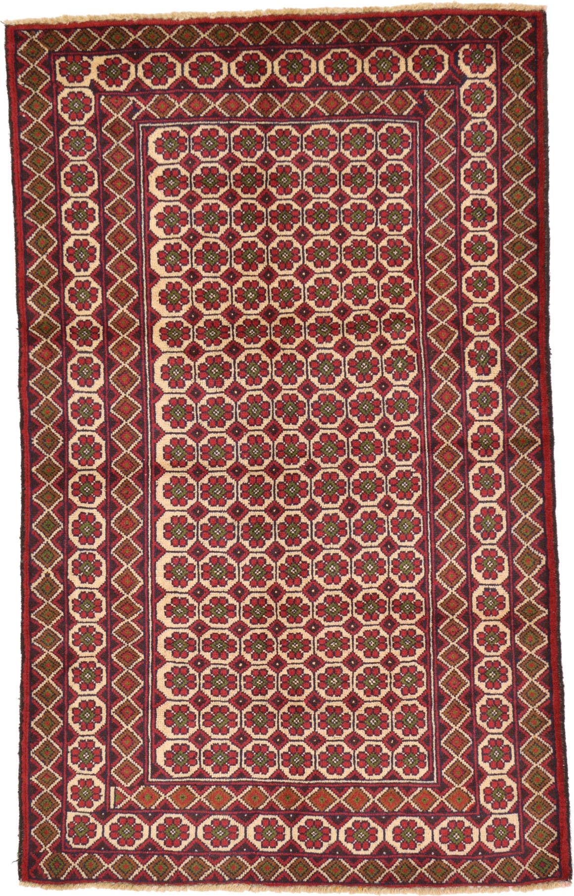 Burgundy 2' 11 x 4' 7 Hand Knotted Balouch Persian Wool Rug | eSaleRugs