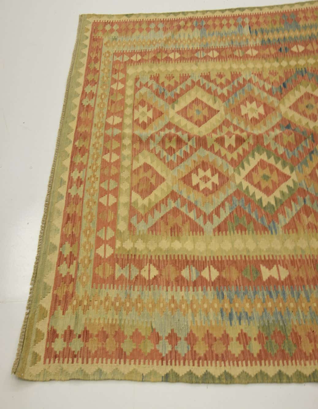 Rust Red 4' 11 x 6' 7 Hand Woven Kilim Waziri Wool Rug | eSaleRugs